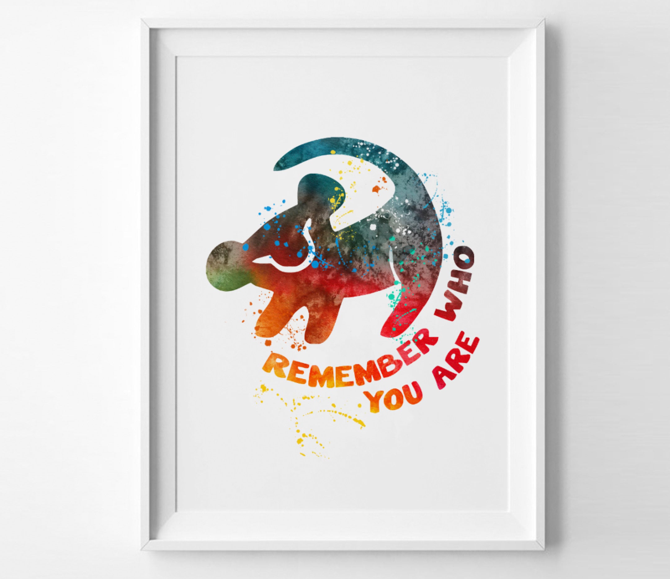 Simba the Lion King Print Watercolor Remember Who You Are Lion | Etsy