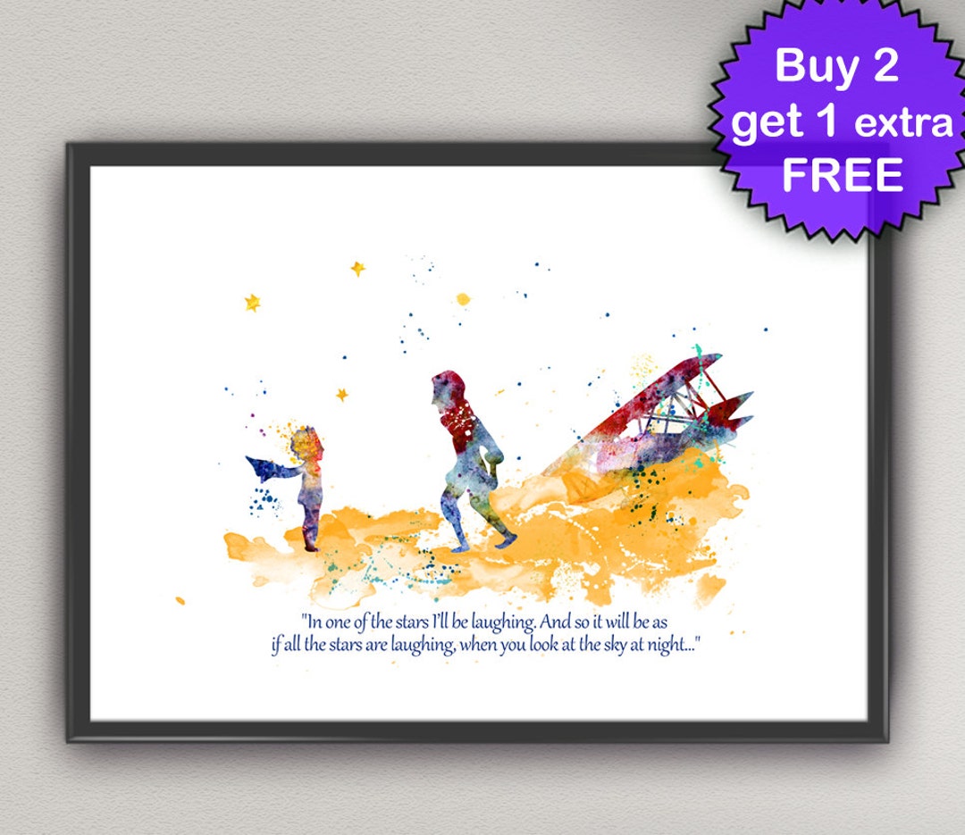Aviator Watercolor the Little Prince Watercolor Baby Shower Gift ...