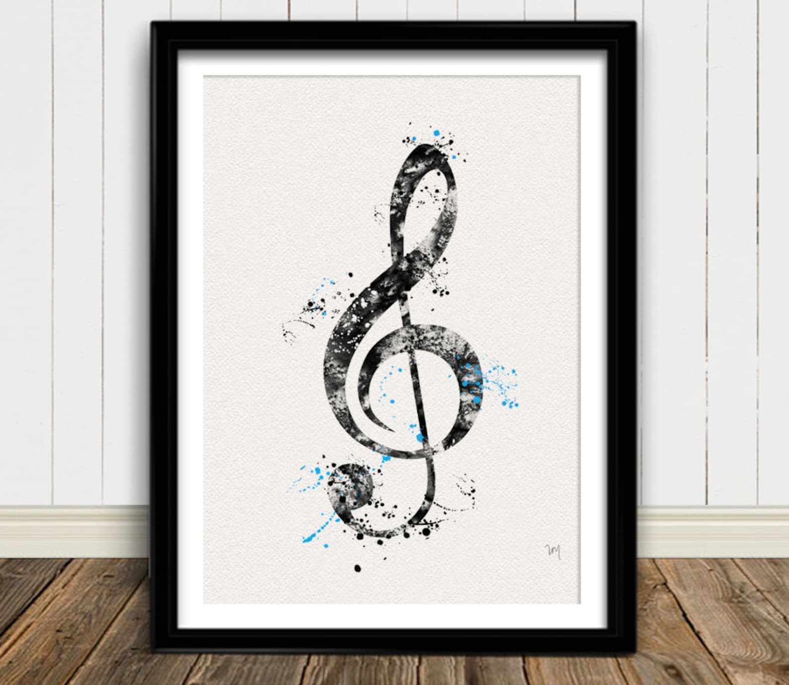 Watercolor Treble Clef Sign Art Print Music Treble Clef G-clef - Etsy