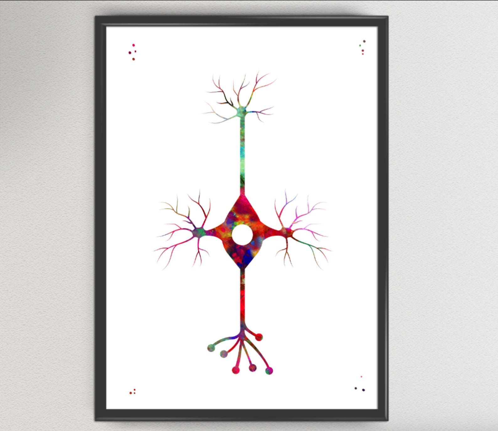 Neuron Cell Art Print Watercolor Neurons Synapses Print Brain | Etsy
