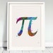 PI Symbol Art Watercolor Print Number Symbol Ink Painting Urban Art ...