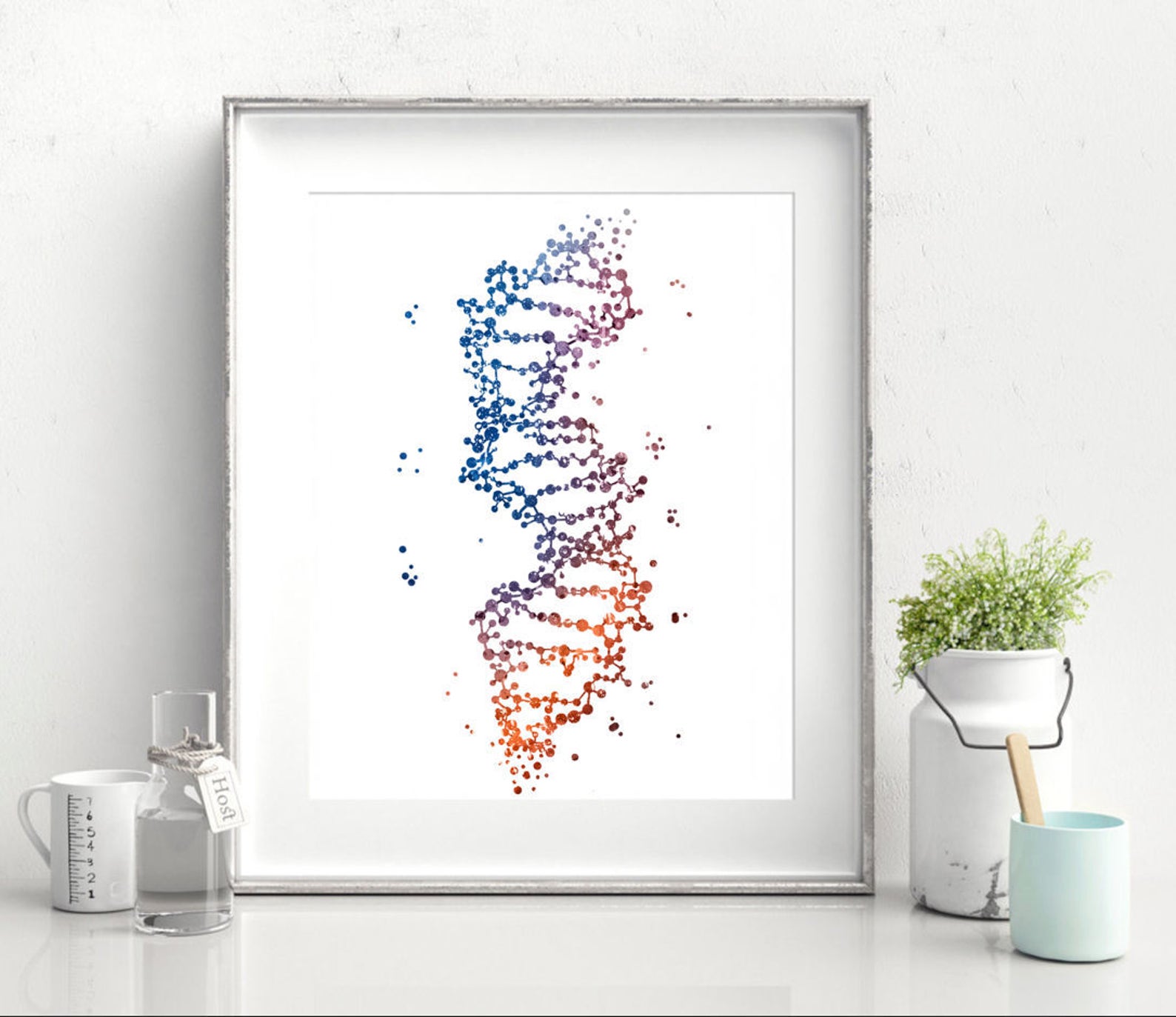 DNA Print Art Watercolor Science Art Human DNA Biology Print - Etsy