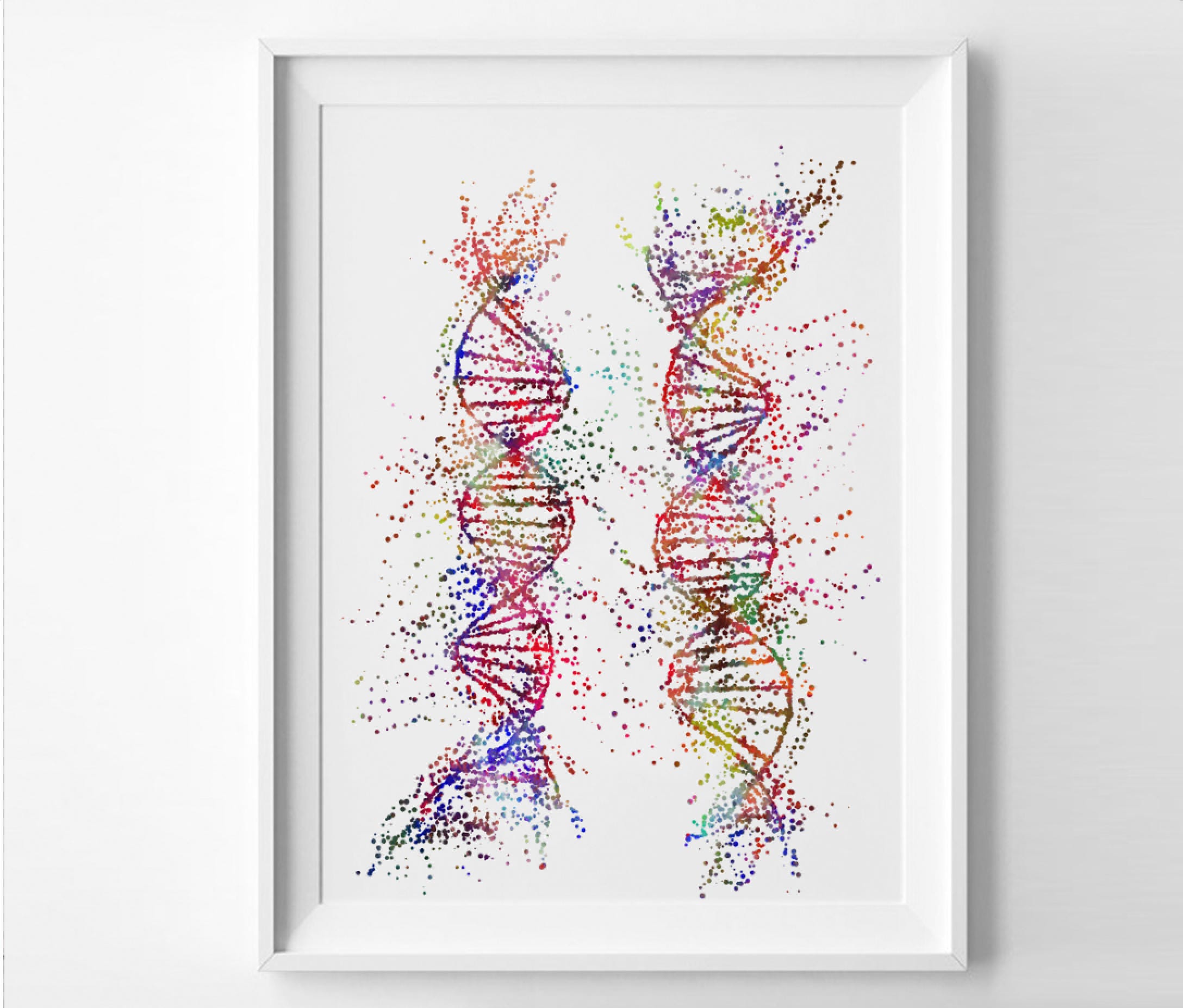 DNA Art Watercolor Print Science Human DNA Biology Print Science Art ...