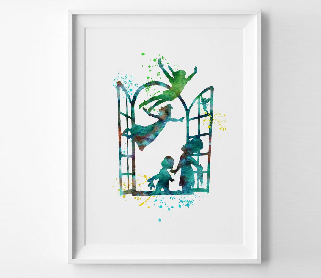 PETER PAN Prints Disney Inspired Watercolor Print Illustration Art ...