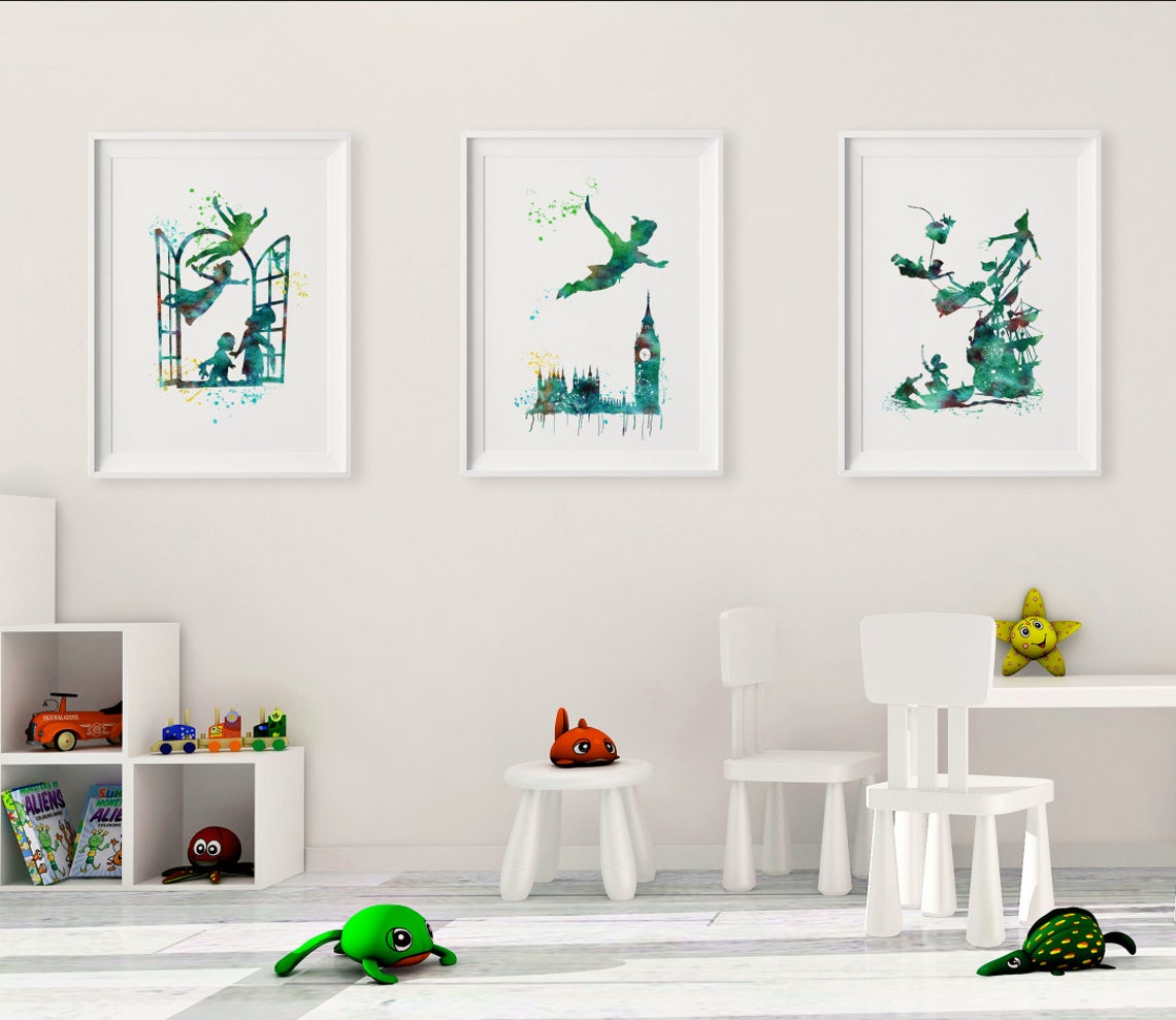 PETER PAN Watercolor Prints Ink Disney Art Prints Art Print Wall Gift ...