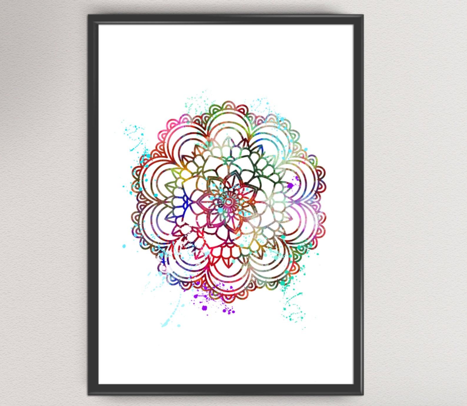 MANDALA Watercolor Yoga Meditation Spiritual Multicolor Art - Etsy
