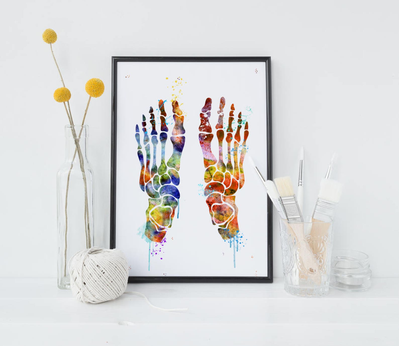Foot Bones Watercolor Print Anatomy Human Feet Print Anatomy - Etsy