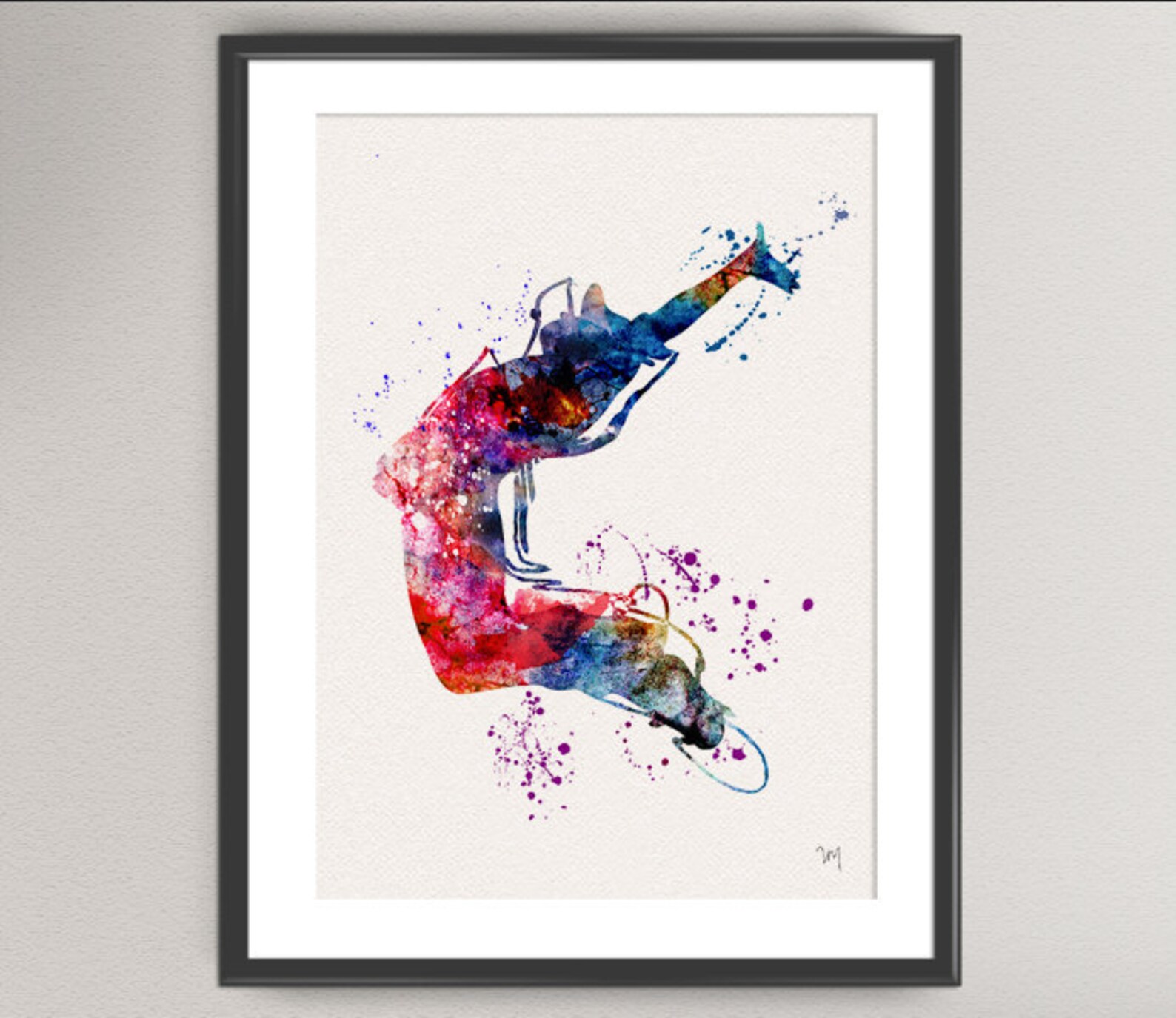 BREAK DANCER Watercolor Art Print Modern Dance Painting Illustrations ...