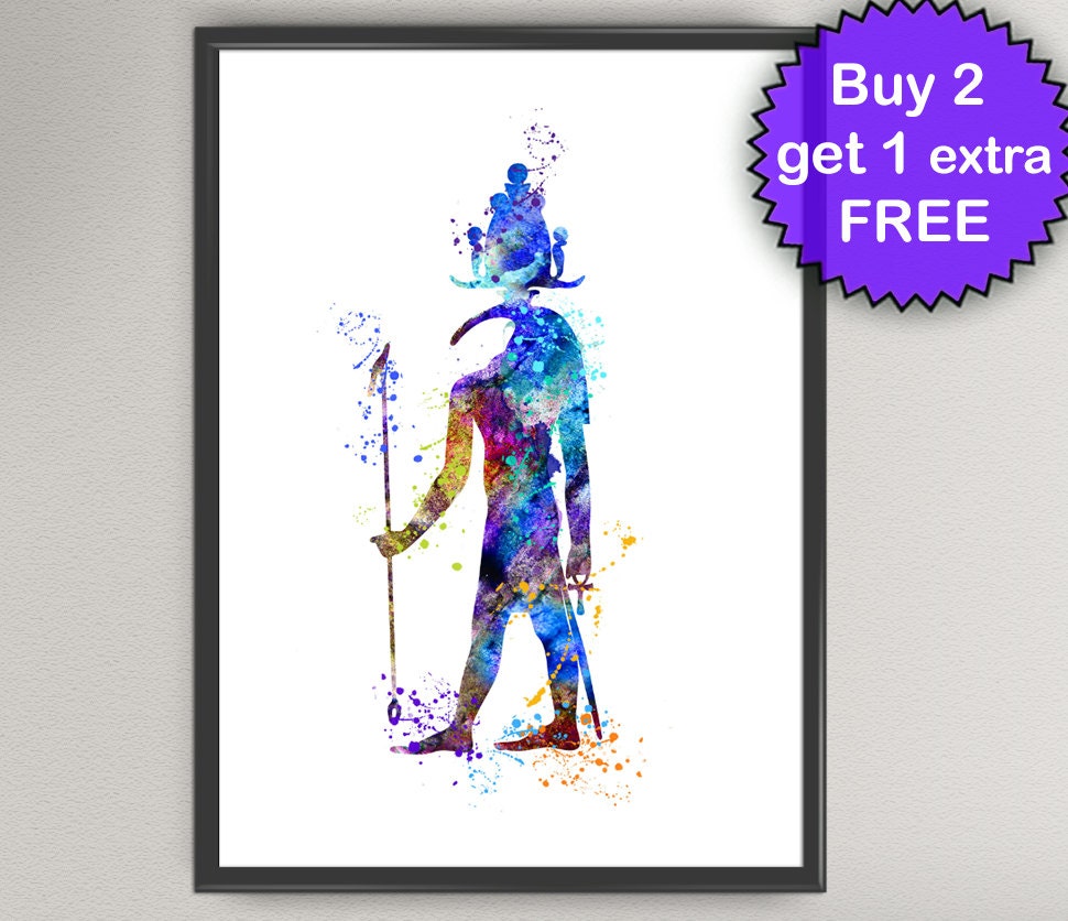 THOTH Watercolor Art Print Egyptian God of Ancient Egypt Ink | Etsy