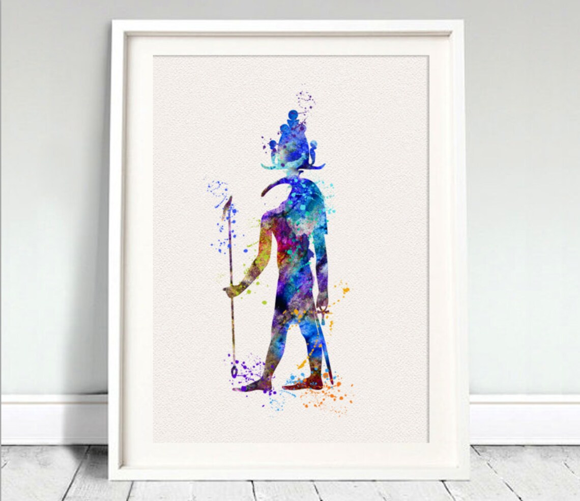THOTH Watercolor Art Print Egyptian God of Ancient Egypt Ink | Etsy