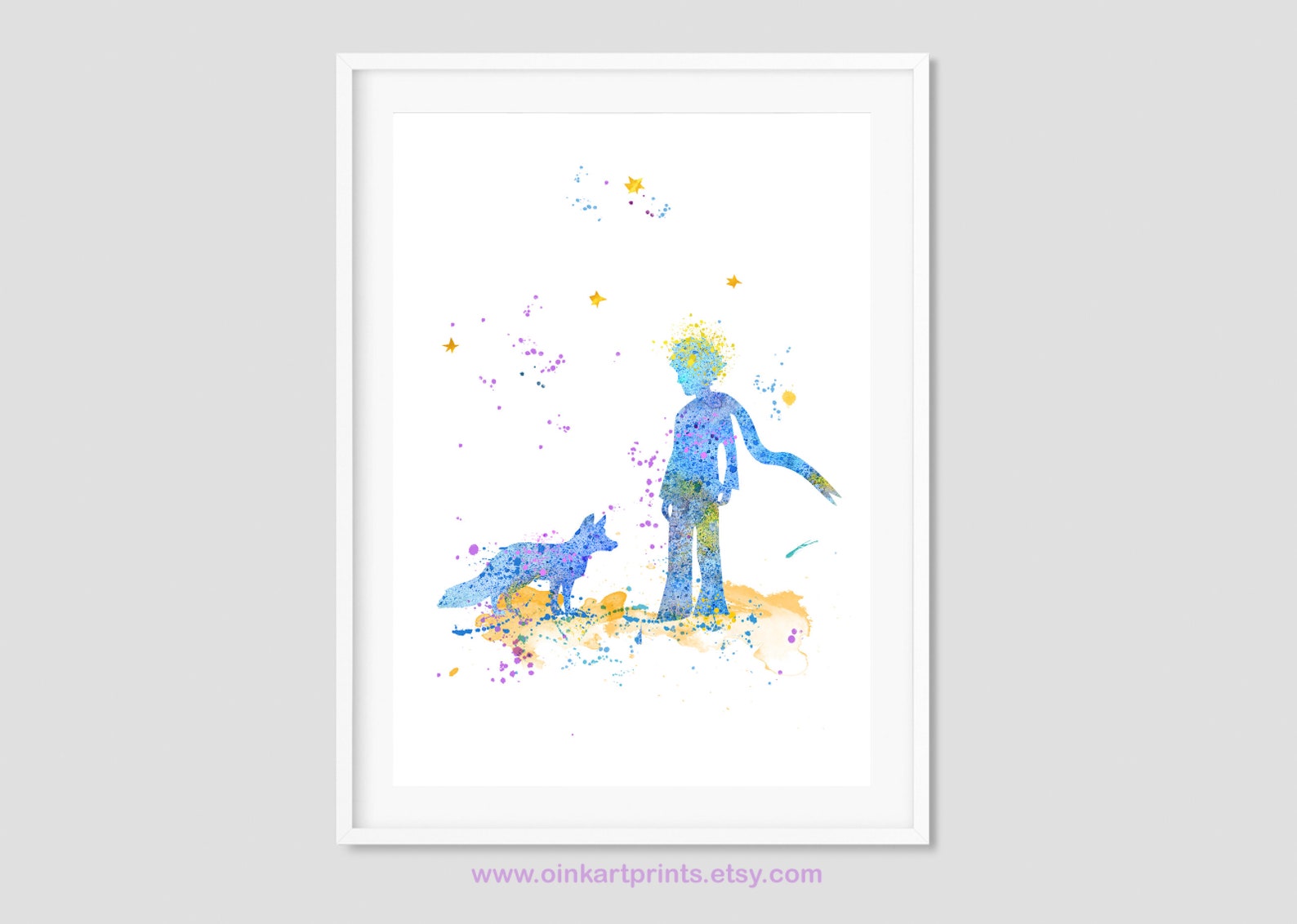 The Little Prince Prints Soft Color Watercolor Art Print Packnursery ...