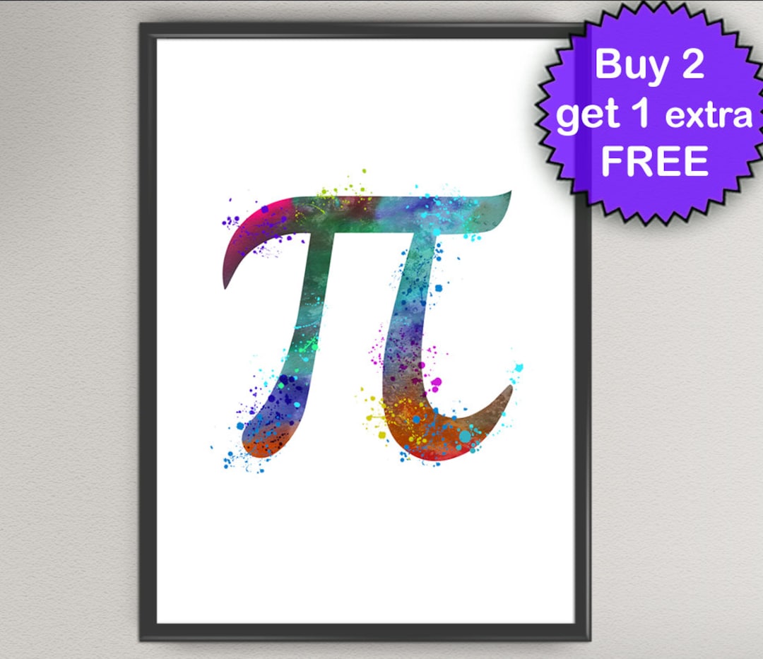 PI Symbol Art Watercolor Print Number Symbol Ink Painting Urban Art ...
