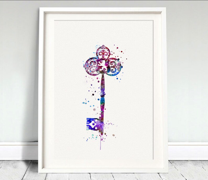 VITAGE KEY Watercolor Art Print Antique Key Ink Painting - Etsy