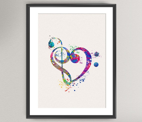 Colorful Treble Clef Heart