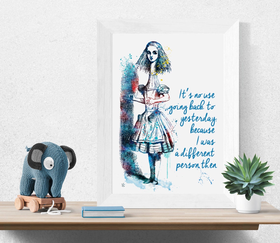 Alice Long Neck Alice Quote Print Alice in Wonderland Art - Etsy