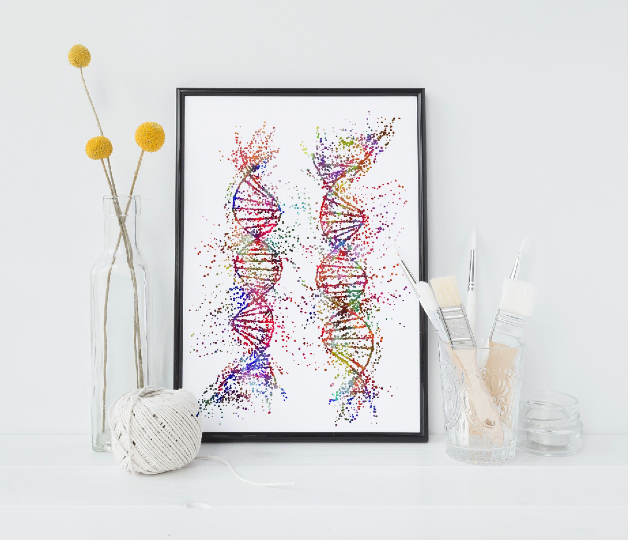 DNA Art Watercolor Print Science Human DNA Biology Print - Etsy