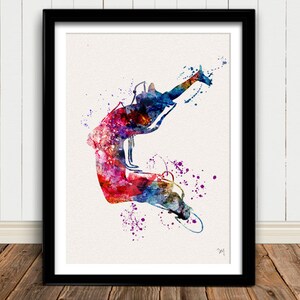 BREAK DANCER Watercolor Art Print Modern Dance Painting Illustrations ...
