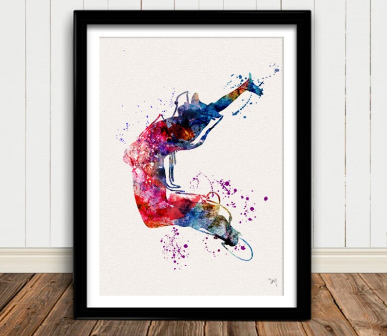 BREAK DANCER Watercolor Art Print Modern Dance Painting | Etsy