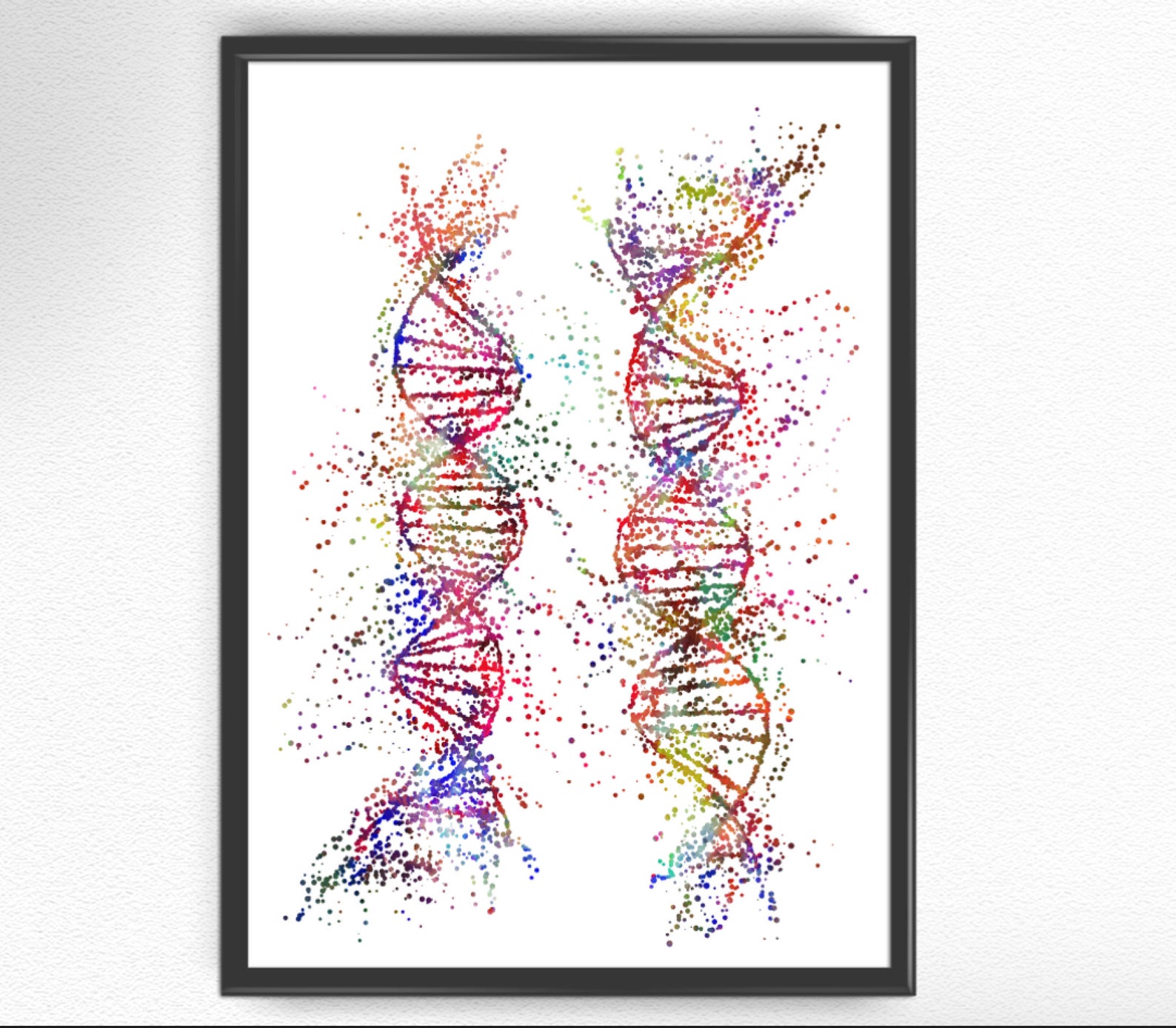 DNA Art Watercolor Print Science Human DNA Biology Print Science Art ...