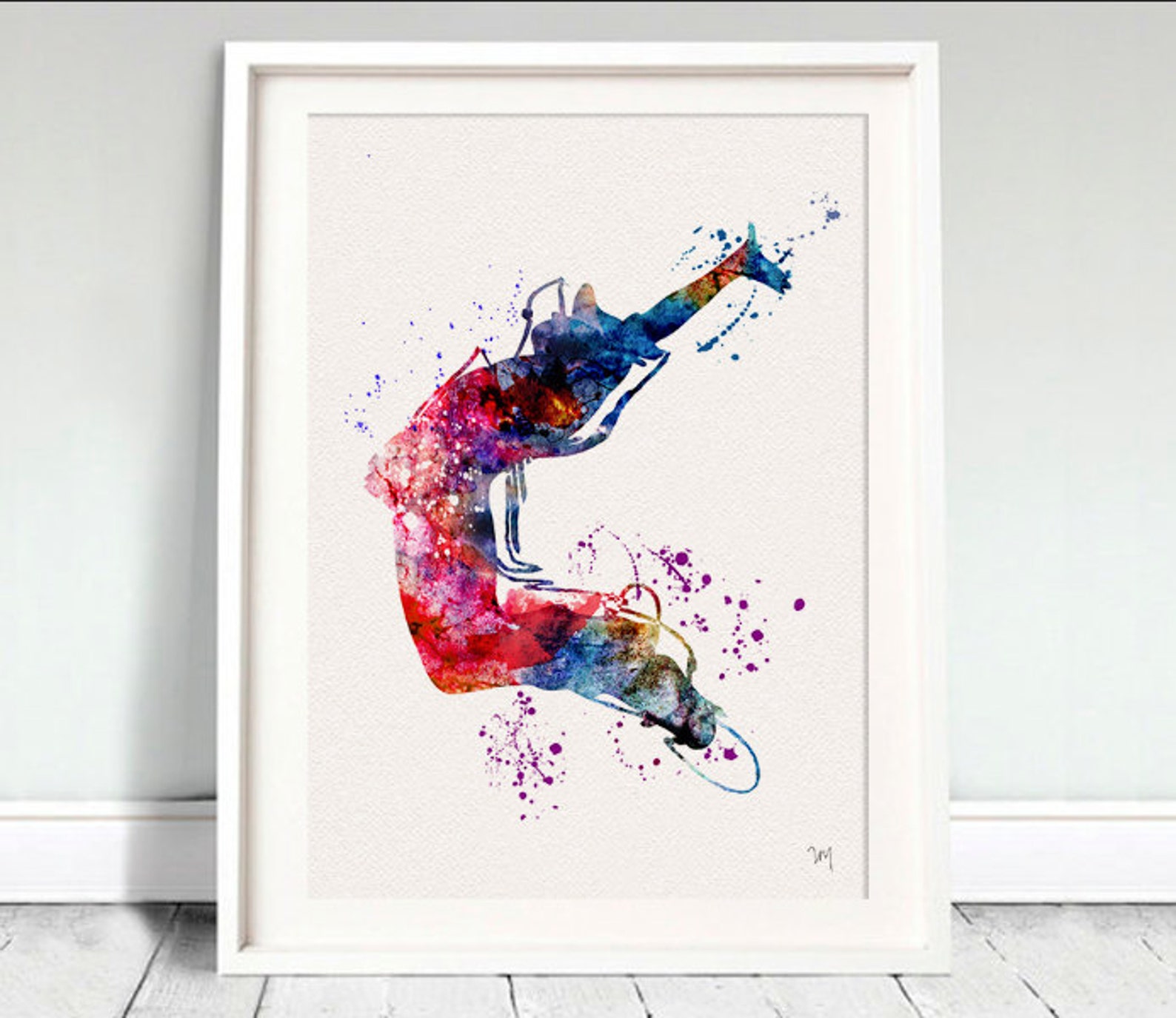 BREAK DANCER Watercolor Art Print Modern Dance Painting Illustrations ...