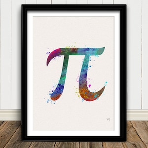 PI Symbol Art Watercolor Print Number Symbol Ink Painting Urban Art ...