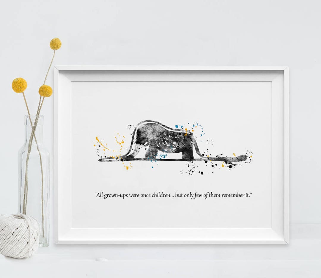 Elephant Watercolor the Little Prince Print Quote Silhouette Le Petit ...
