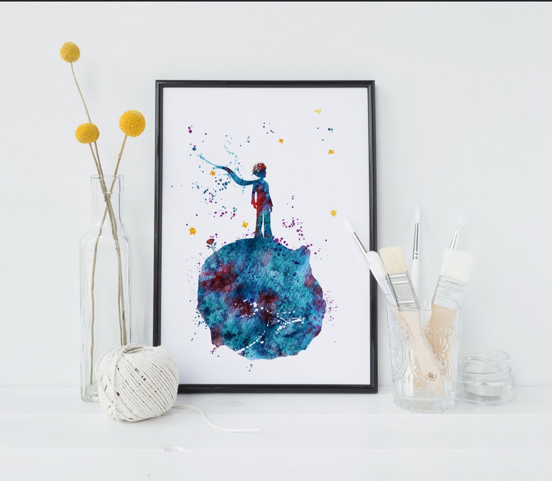 The Little Prince Planet Watercolor Painting Prince Watercolor Children ...