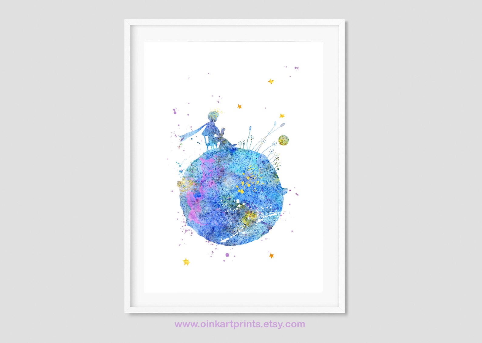 The Little Prince Prints Soft Color Watercolor Art Print Packnursery ...