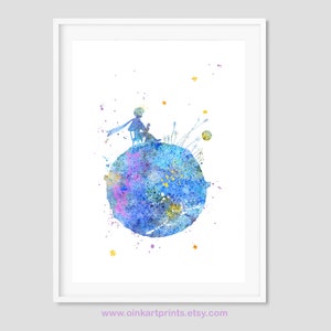 The Little Prince Prints Soft Color Watercolor Art Print Packnursery ...