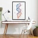 DNA Print Art Watercolor Science Art Human DNA Biology Print Science ...