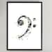 Bass Clef Watercolor Art Print Fa Music Bass Clef F-clef Ink Painting ...