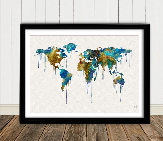 Cartel Del Mapa Mundial Moderno Continente De África, Mapa Del Mundo