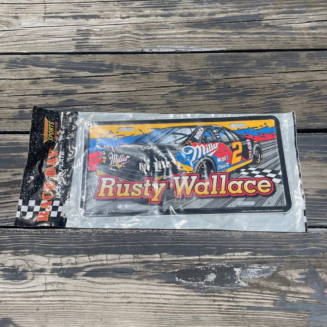 Vintage 1990s NASCAR Rusty Wallace Black Miller Lite Car Decorative ...