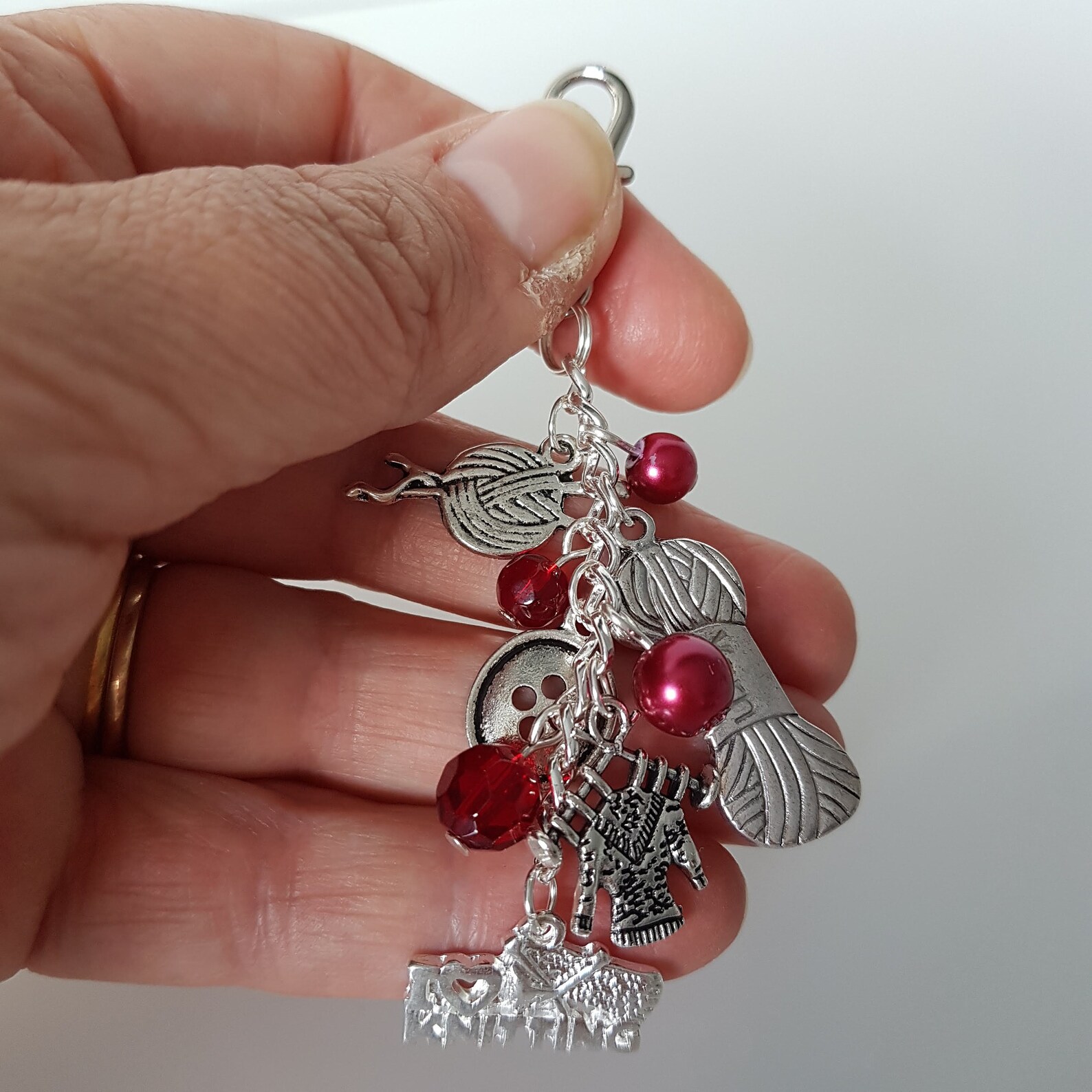 Knitting Bag Charm Knitting Gift Knitting Keychain - Etsy UK