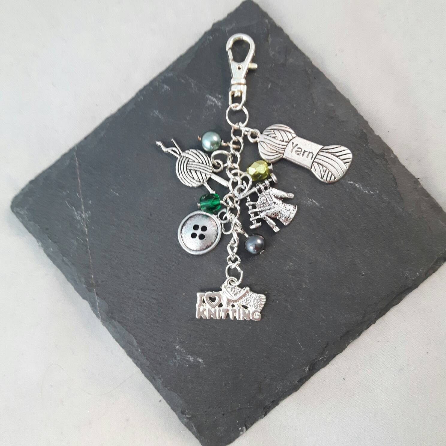 Knitting Bag Charm Knitting Gift Knitting Keychain - Etsy UK