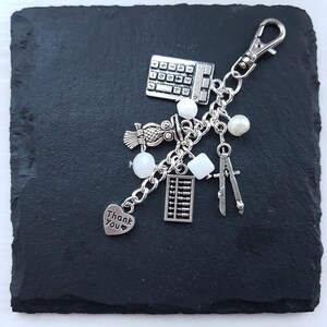 Maths Teacher Bag Charm - Maths Teacher Gift - Math Teacher Keychain ...
