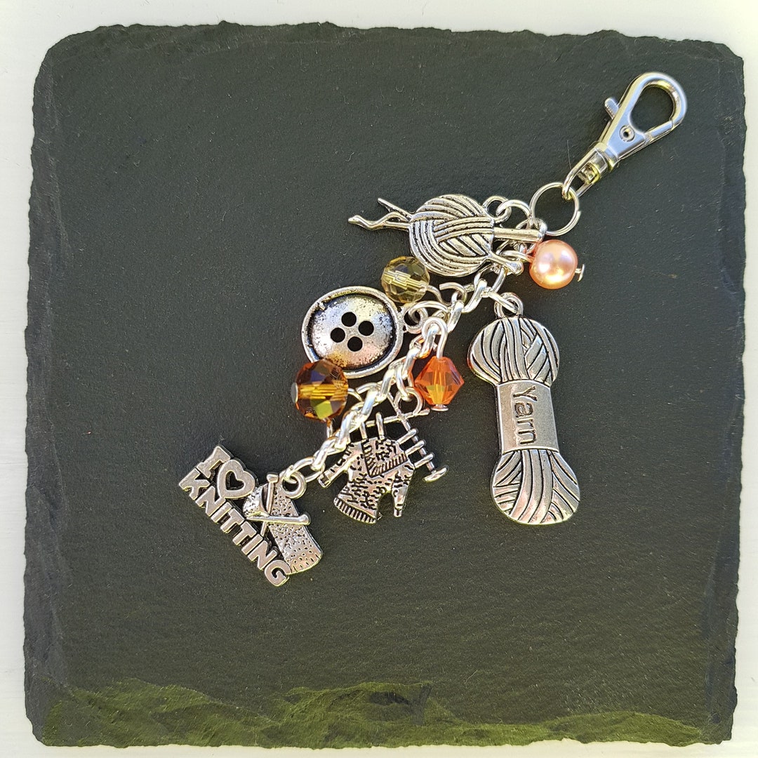 Knitting Bag Charm - Knitting Gift - Knitting Keychain - Etsy UK