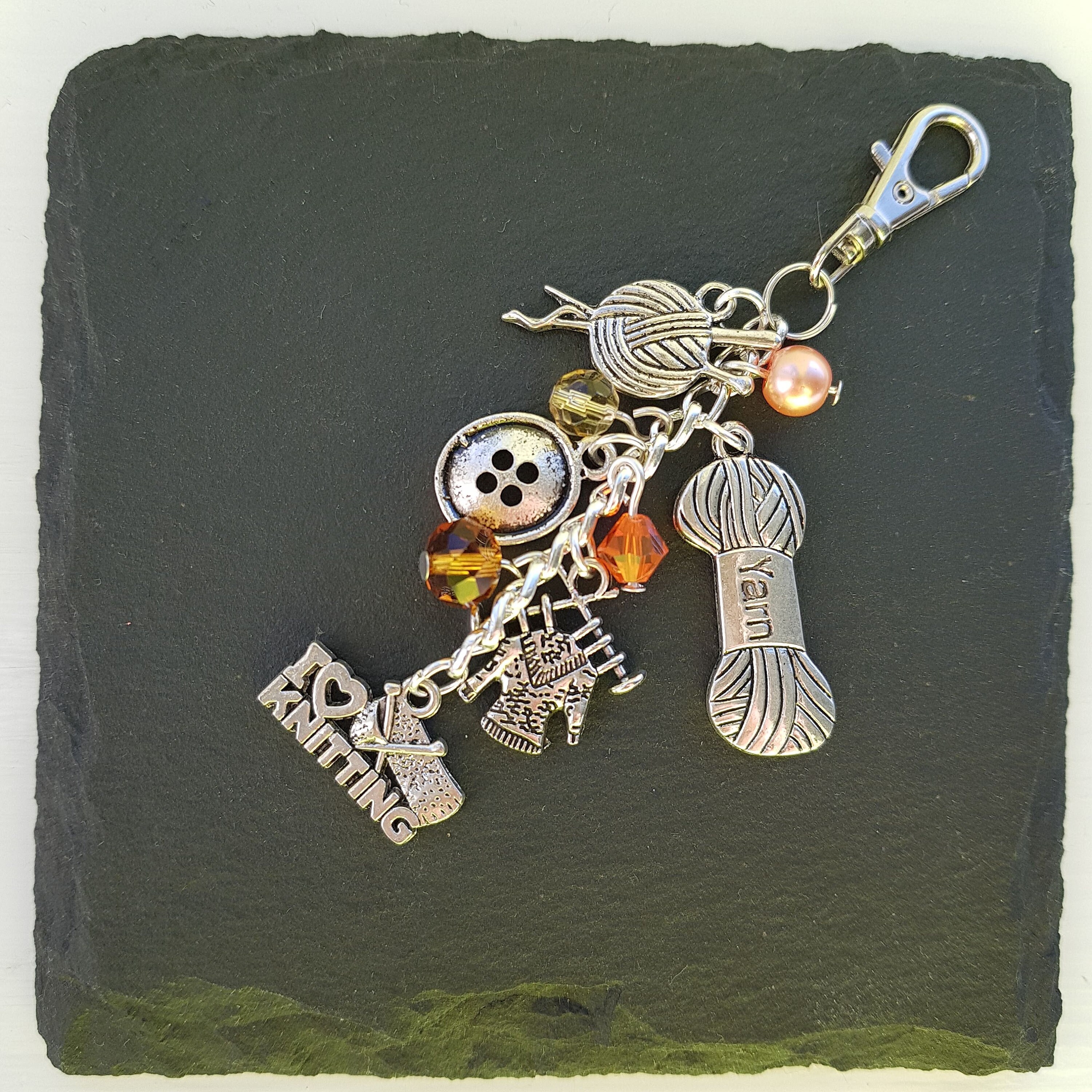 Knitting Bag Charm Knitting Gift Knitting Keychain - Etsy UK