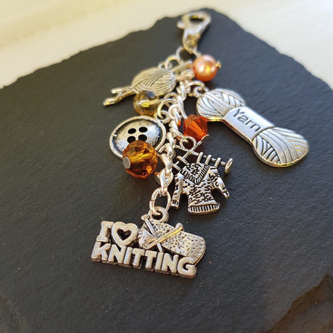 Knitting Bag Charm Knitting Gift Knitting Keychain - Etsy UK