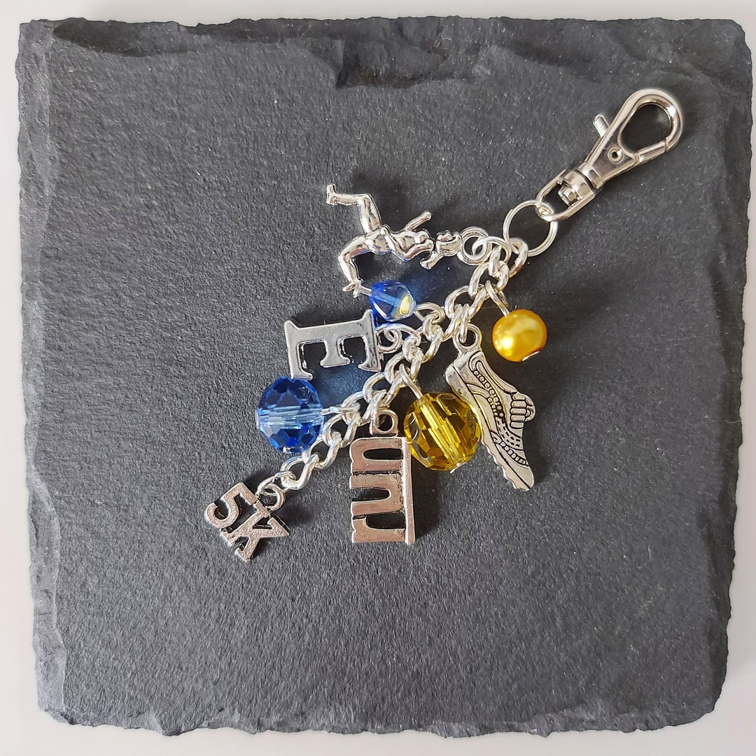 5k Running Gift - Beginner Runner Bag Charm - 5 Km Running Keychain ...