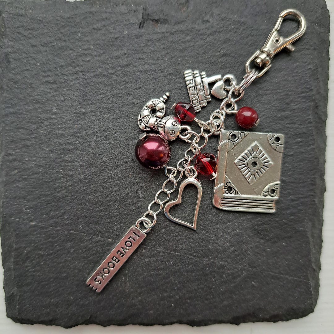 Bookworm Bag Charm - Book Lover Gift - Reader Keychain - Etsy UK