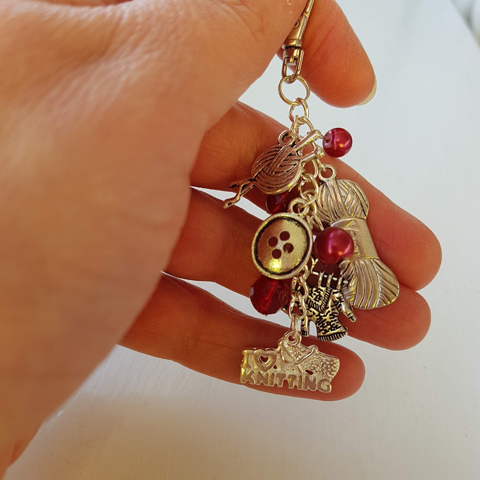 Knitting Bag Charm Knitting Gift Knitting Keychain - Etsy UK