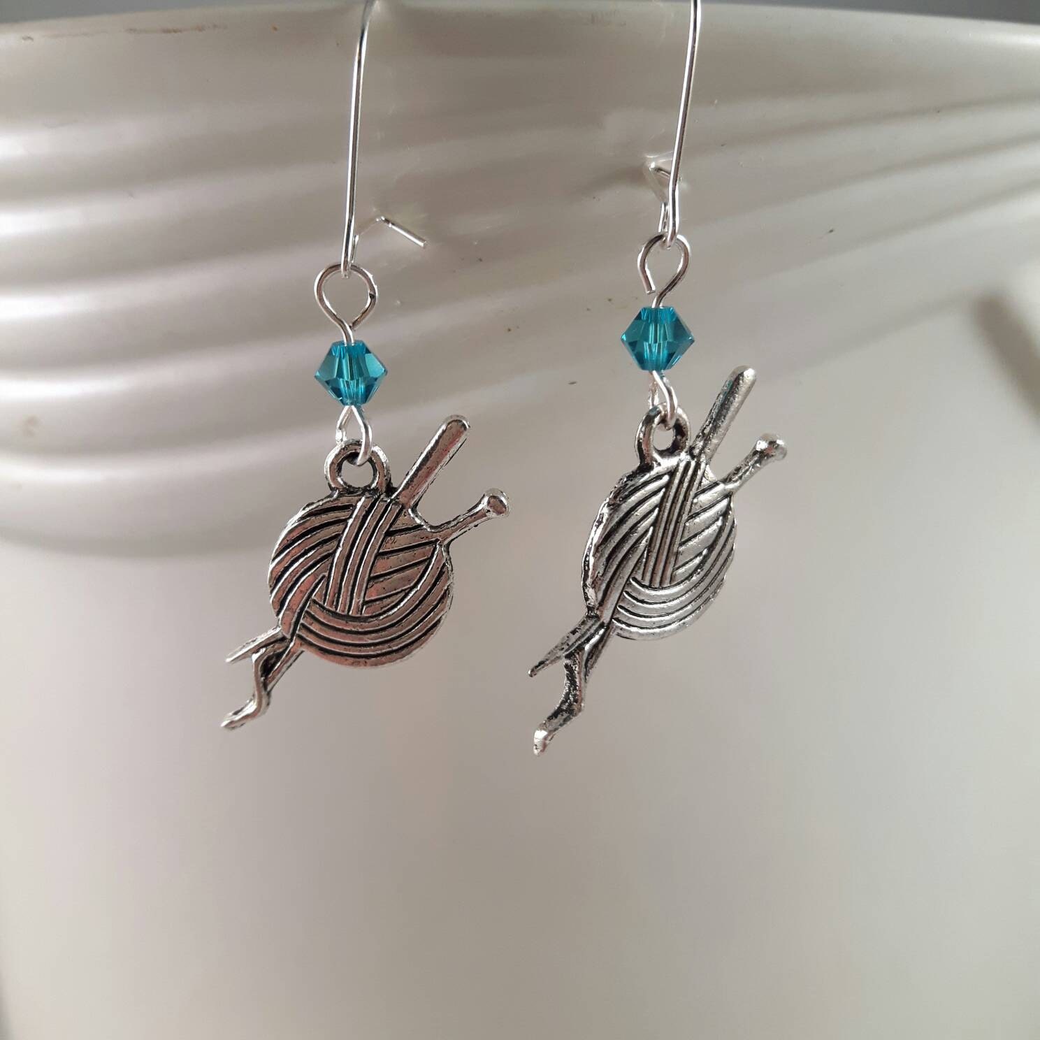 Knitting Needle Earrings - Knitting Gift - Etsy UK