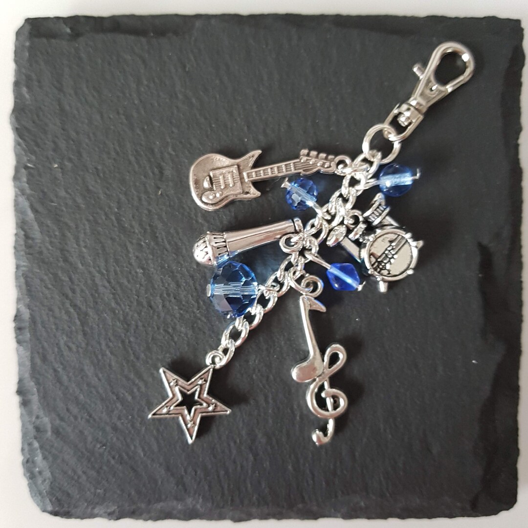 Rock Chick Bag Charm - Rock Musician Gift - Rock Band Keychain - Etsy UK
