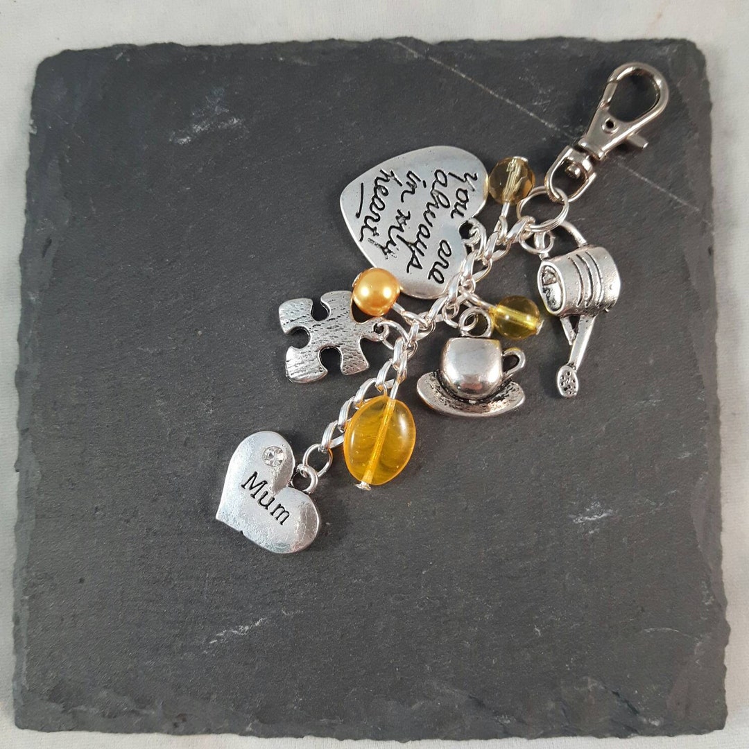Personalised Charm Keychain: Custom Bag Accessory, Meaningful Gift ...
