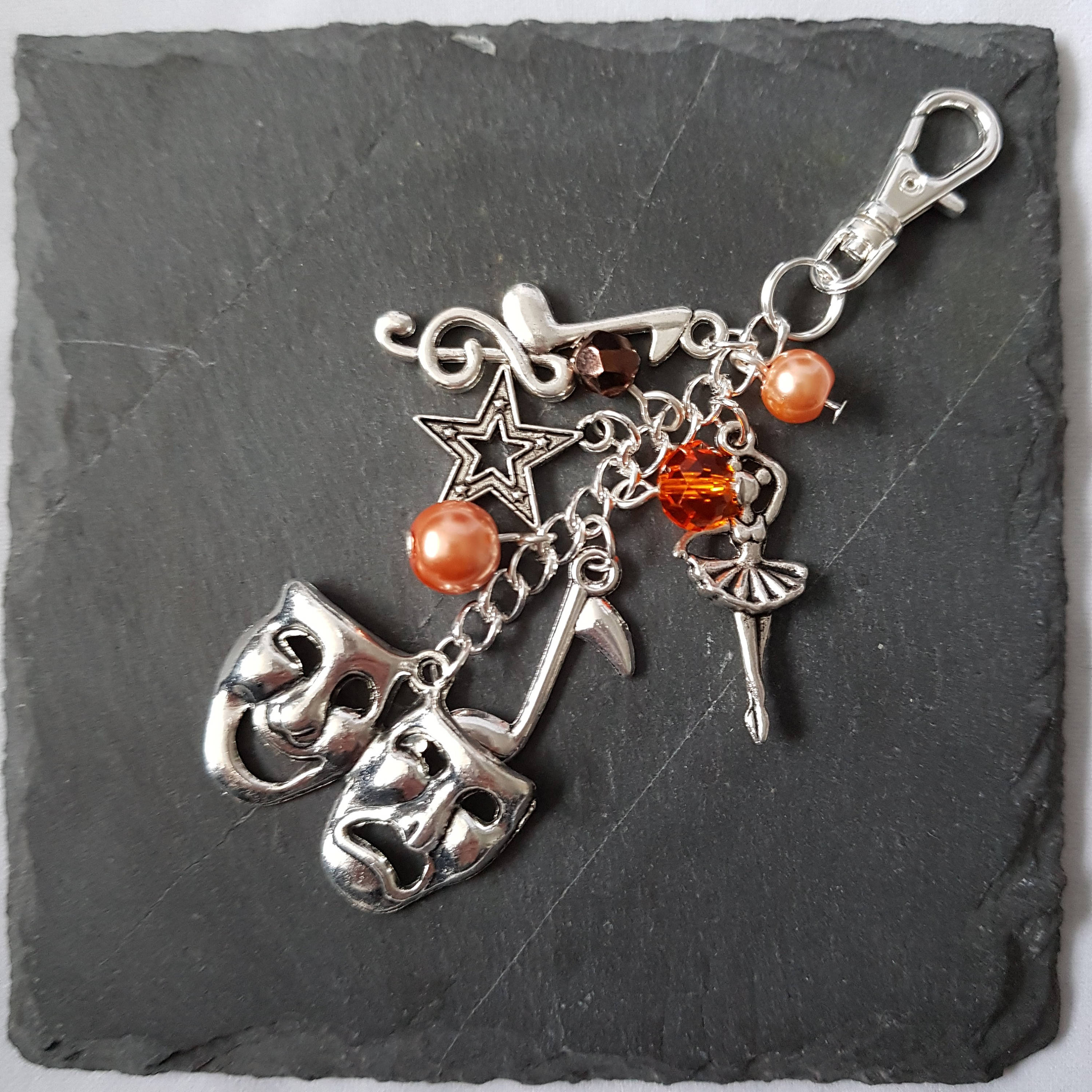 Performing Arts Bag Charm - Sing Dance Act Gift - Theatre Kid Keychain ...