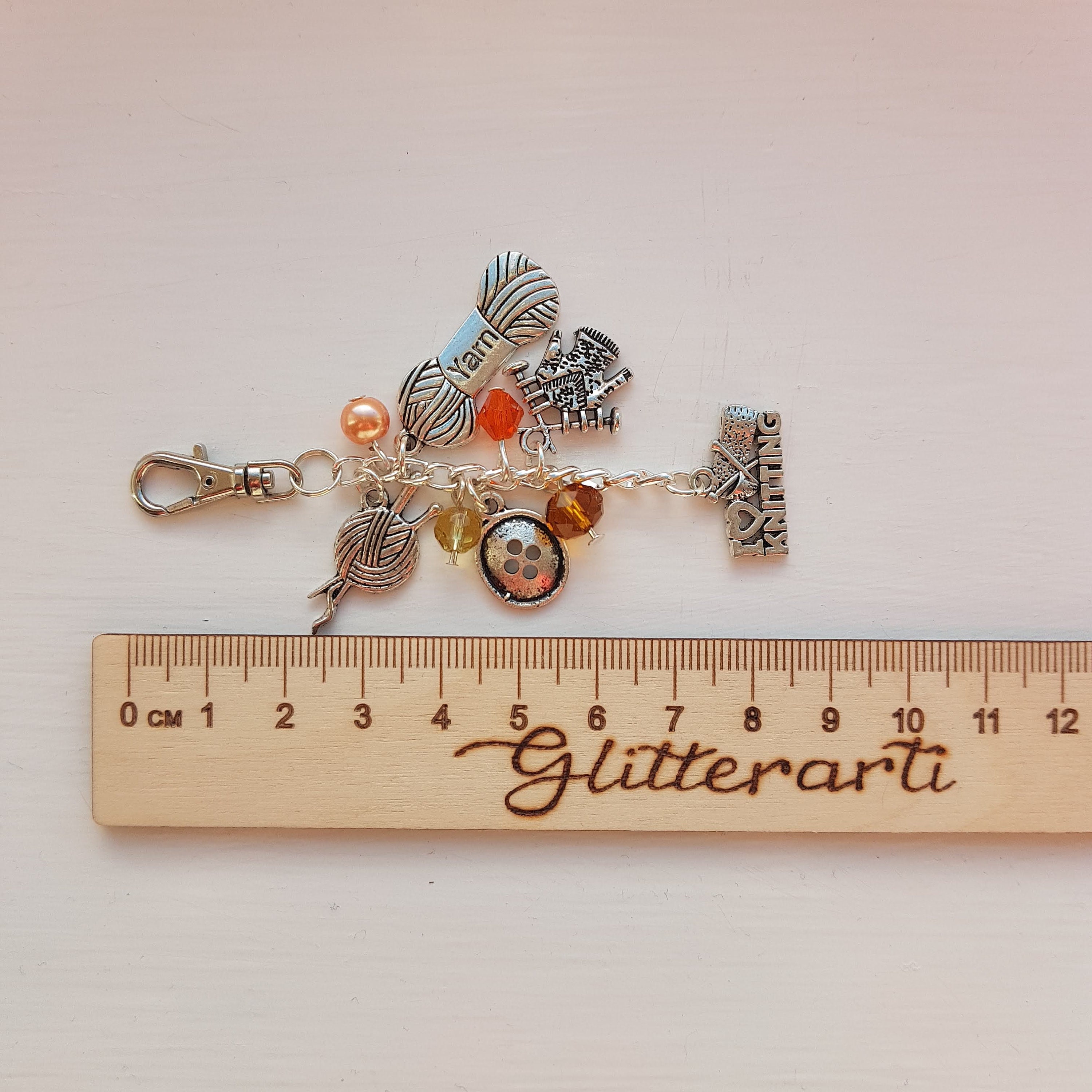 Knitting Bag Charm Knitting Gift Knitting Keychain - Etsy UK