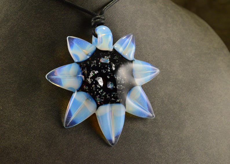 Galaxy Ghost Glass Sun Flower Pendant - Etsy