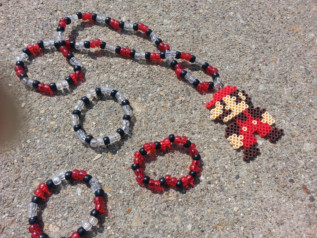 Kandi Necklace and Bracelet Bundle Super Mario Brothers Inspired Small ...