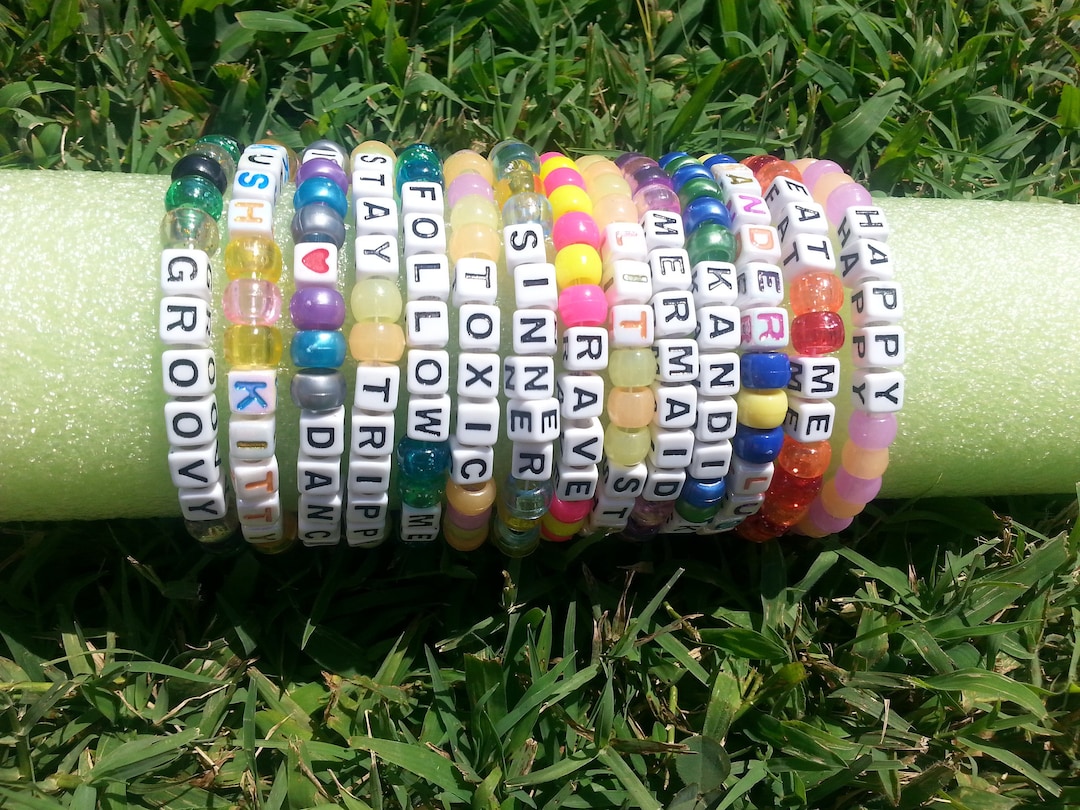 Surprise Kandi Bracelet With Words Grab Bag 20 Piece Kandi - Etsy